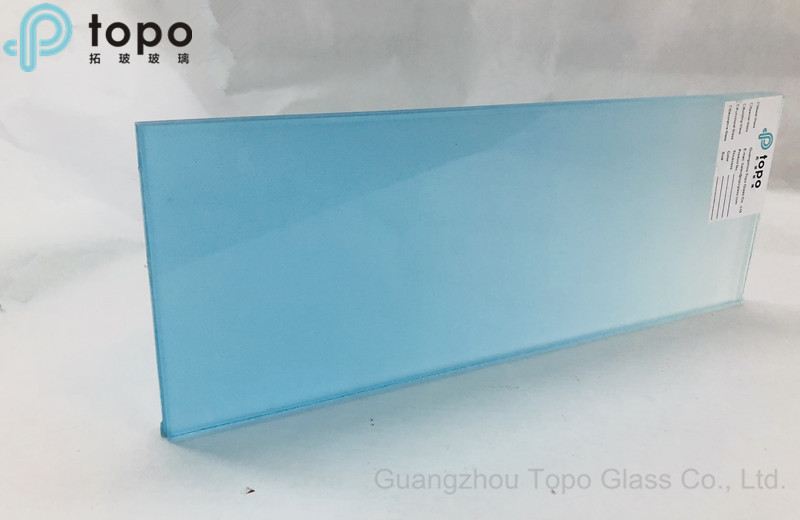 Gradient Blue Laminated Glass for Building Applications