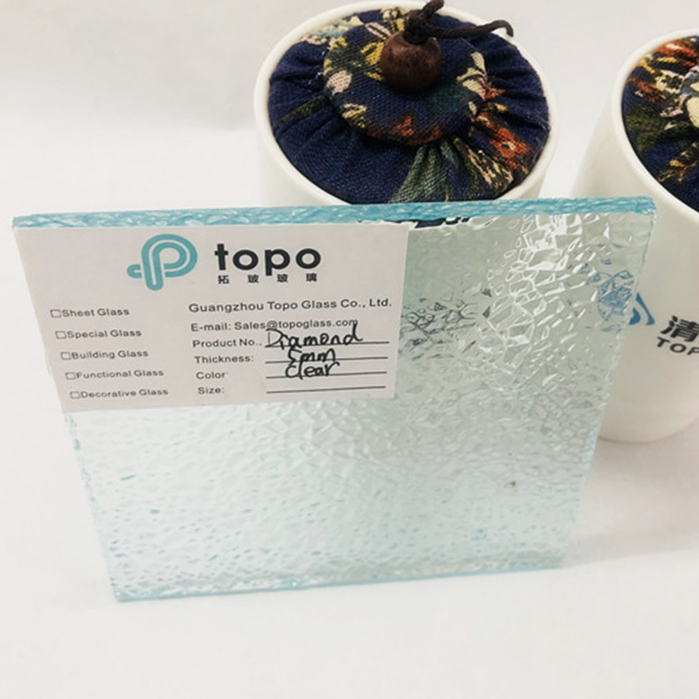 3mm 4mm 5mm Clear Diamond Pattern Glass